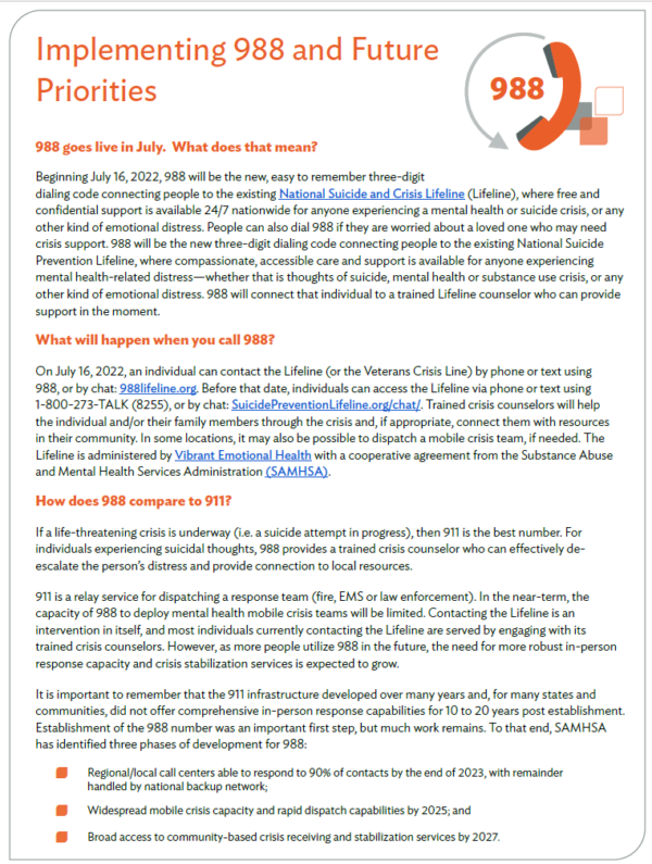 988 Implementation and Future Priorities